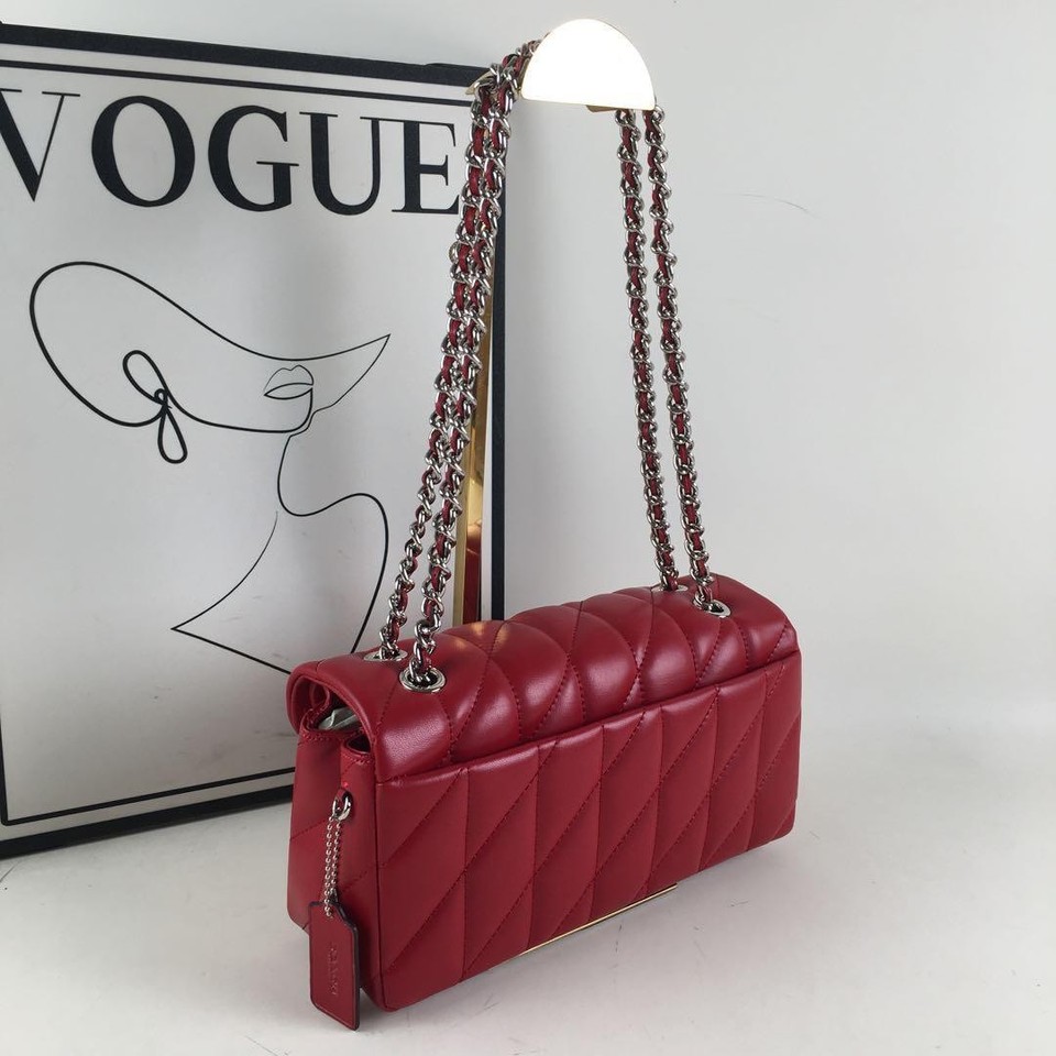 COACH CP150 Tabby 26 Quilted Shoulder Bag Nappa Leather Red Ruby JP | eBay