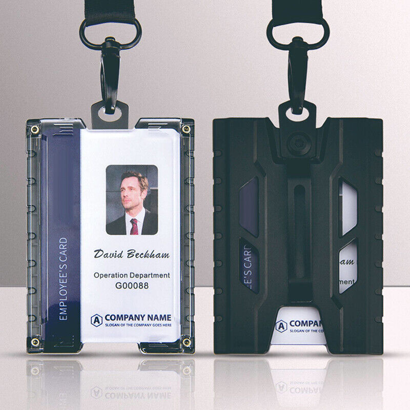 Mechanical Style Badge Holder Durable ID Card Holder with Lanyard Metal ...
