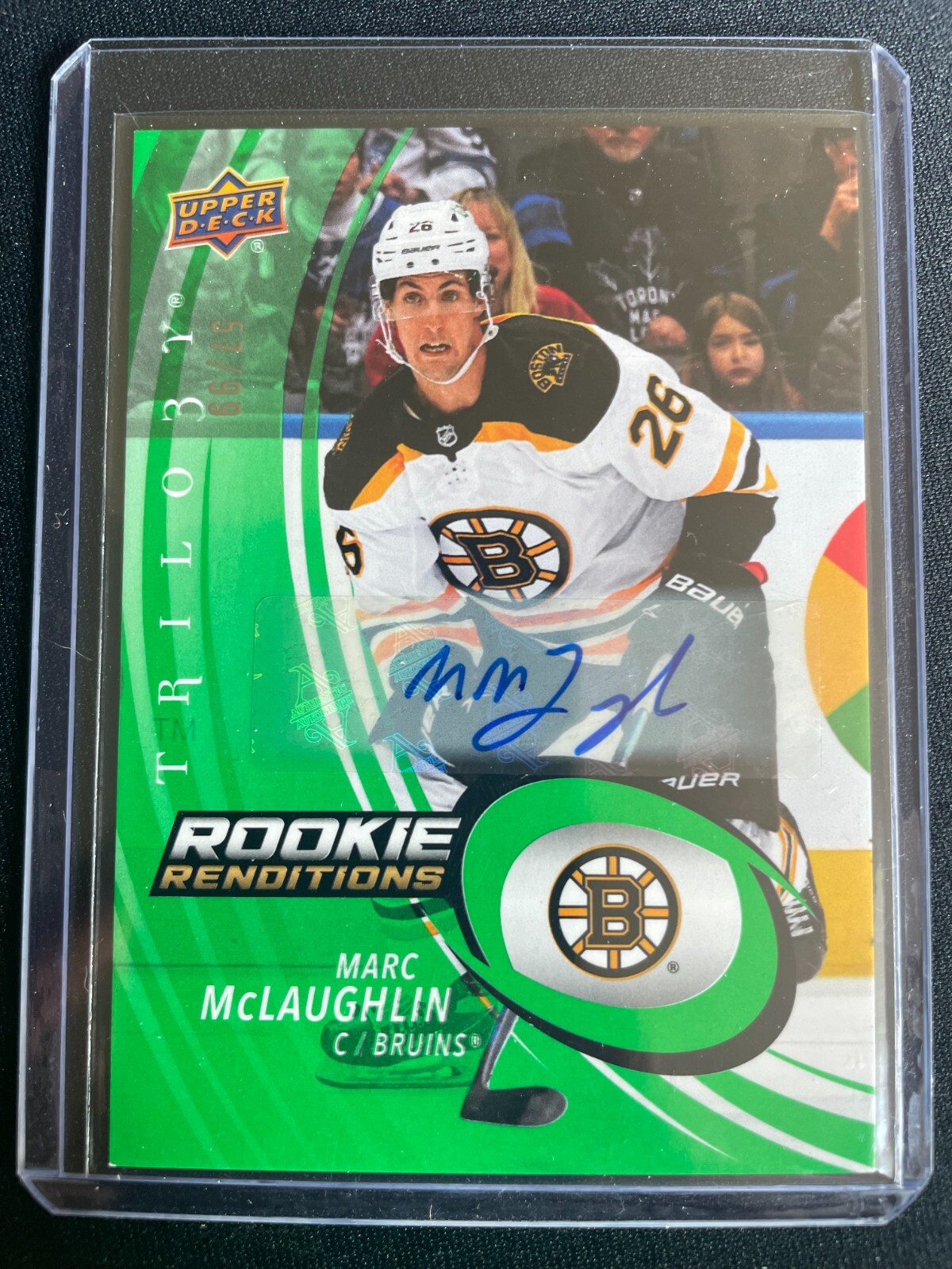 Marc McLaughlin 2022-23 UD Trilogy Rookie Renditions Green Auto RC Card ...
