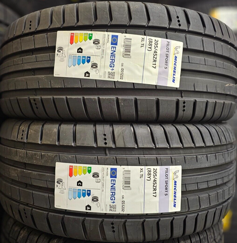 2X NEW MICHELIN PILOT SPORT 5 CAR TYRES 205/45 ZR17 XL 88Y 205 45 17 ...