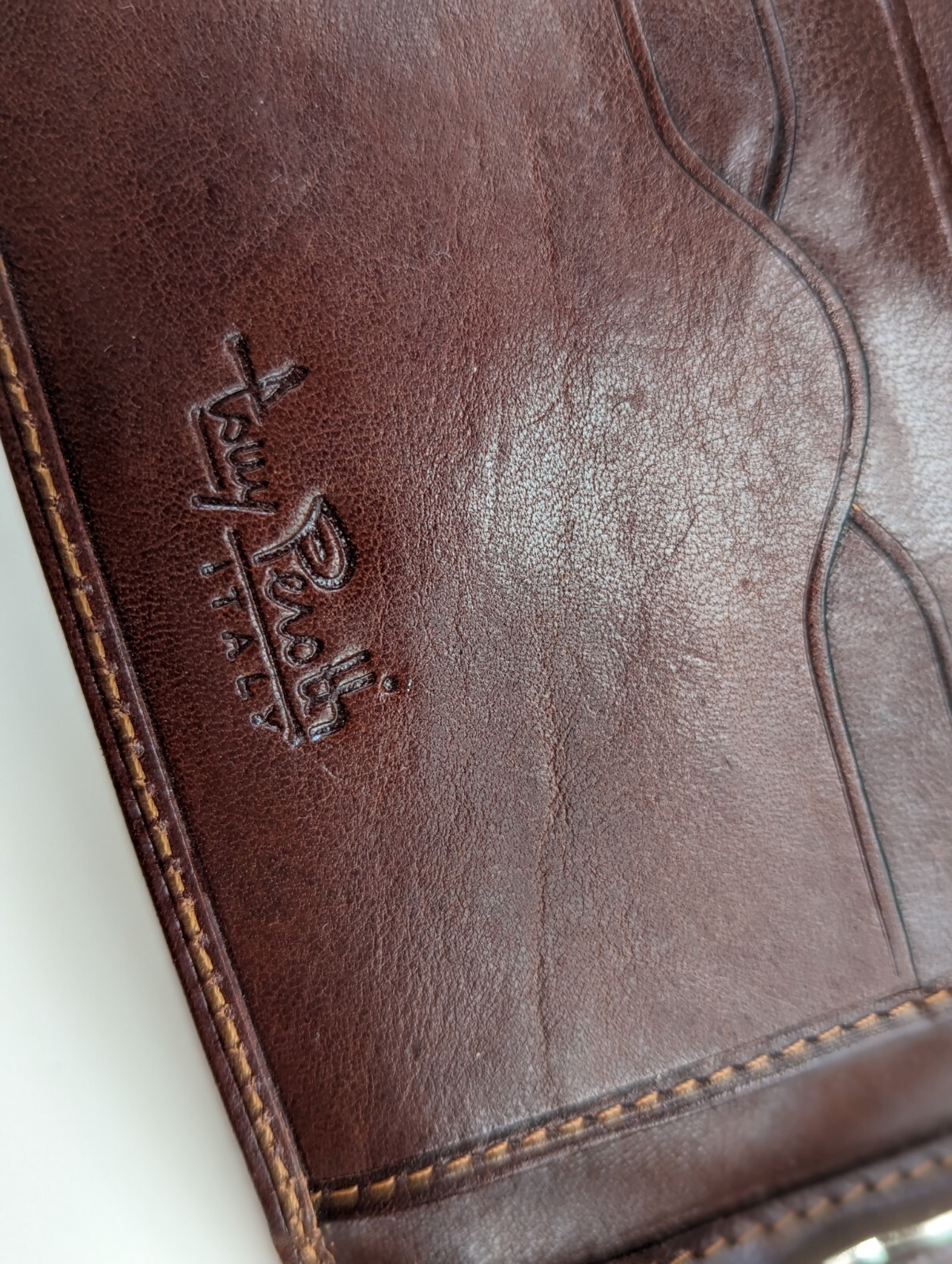 Tony Perotti Italy Brown Leather Bi-Fold Wallet Card Holder Custom ...