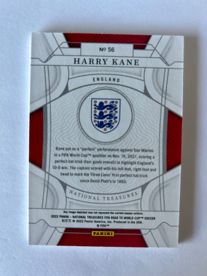 2022 National Treasures FOTL FIFA World Cup Harry Kane Red SP #7/11 ...