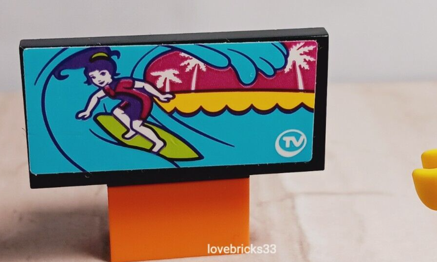 LEGO TV Set Sports Xtreme Outdoor Water Surfing Surfer Beach Palm Trees ...