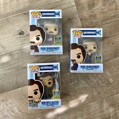 Ron Burgundy Anchorman Bundle 3 Funko Pop🔥SDCC 2020 Exclusive 🔥SD Comic ...