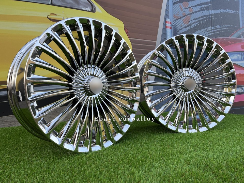 4 x 20 Inch 5x112 Maybach Style Chrome Wheels: Fits For Mercedes-Benz S ...