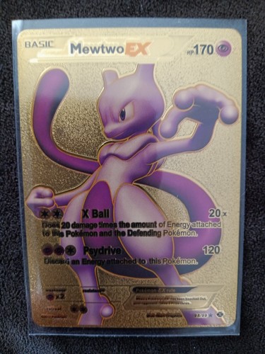 Mewtwo EX 98/99 Next Destinies Gold Foil FanArt Pokemon Card HP 170 ...