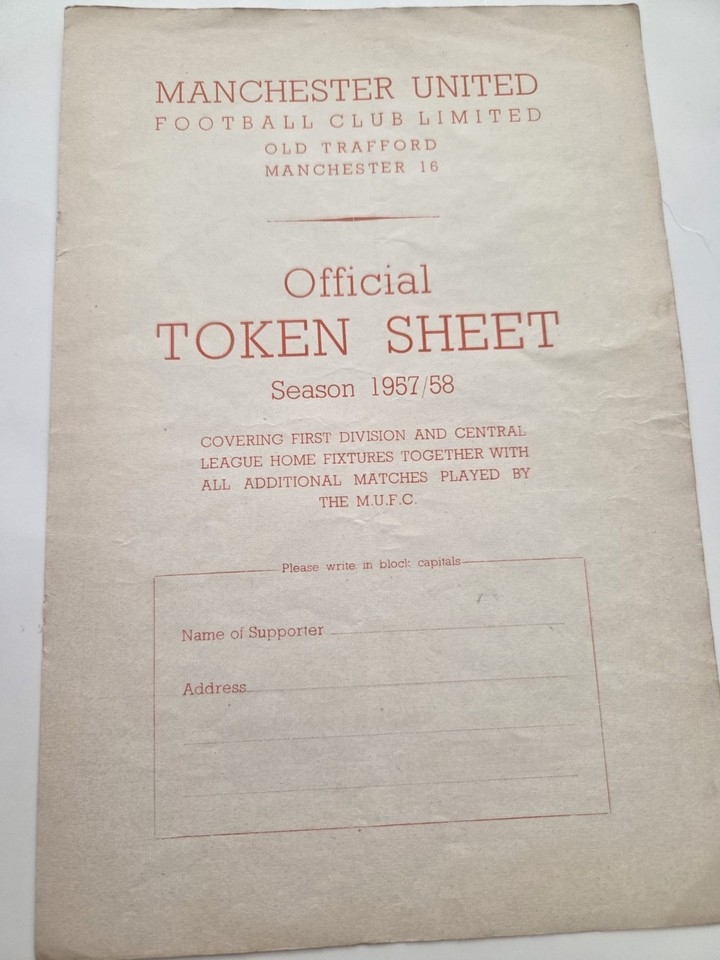 Manchester United V Everton Division 1 1957-58 Munich Season | eBay UK