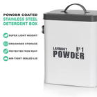 Laundry Powder Canister Enamel Coated Metal Storage Container Detergent ...