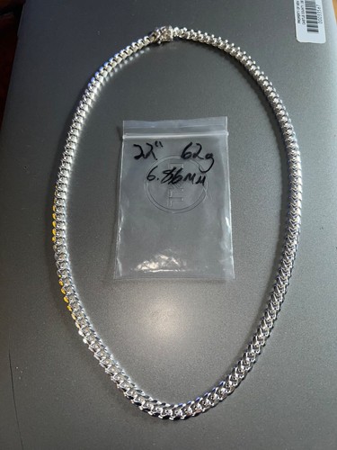 Beautiful Mens solid 6.86mm 22” Miami cuban real 925 sterling, box lock ...