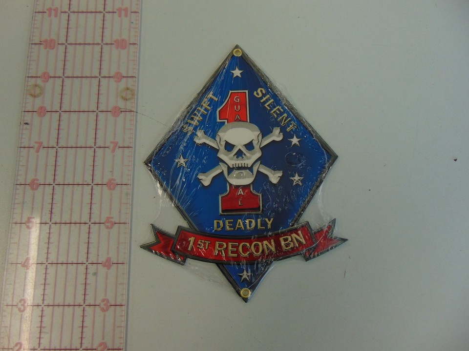 USMC 1st Force RECONNAISSANCE BATTALION Metal All Metal Sign Small 5 x ...