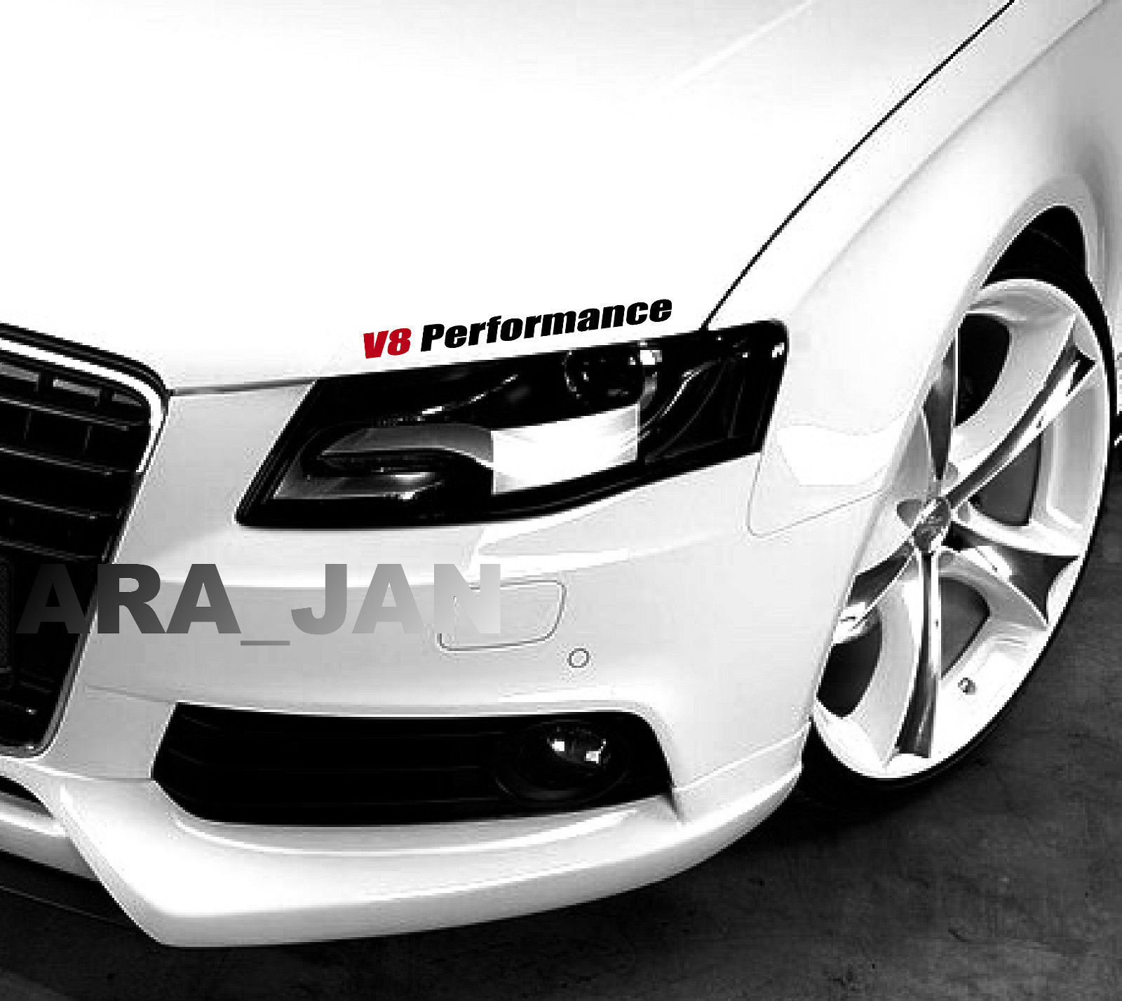V8 PERFORMANCE Sport Decal Sticker Racing Car hood logo emblem auto ...