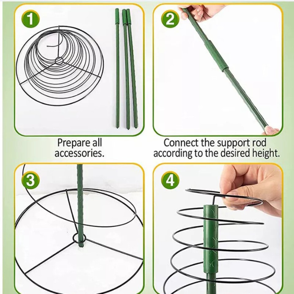 Spiral Climbing Plant Support Adjustable Garden Trellis Stake For Vines ...