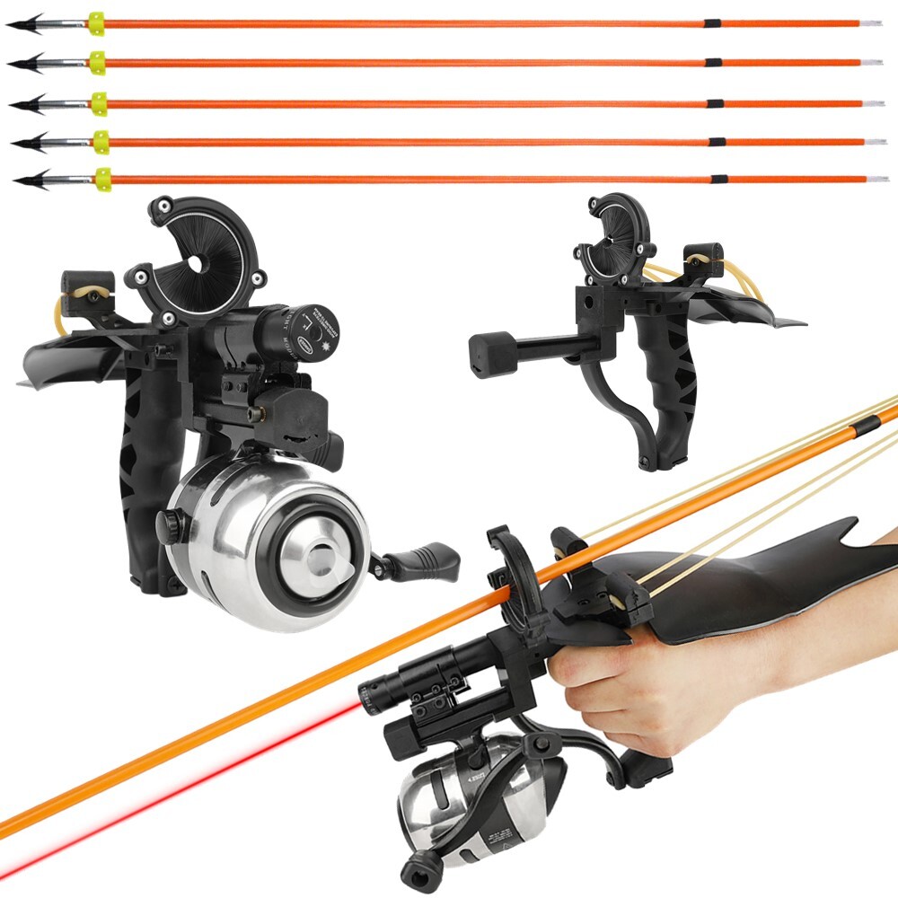 Catapult SlingSet Bowfishing Reel Arrows Laser Archery Target Shooting ...