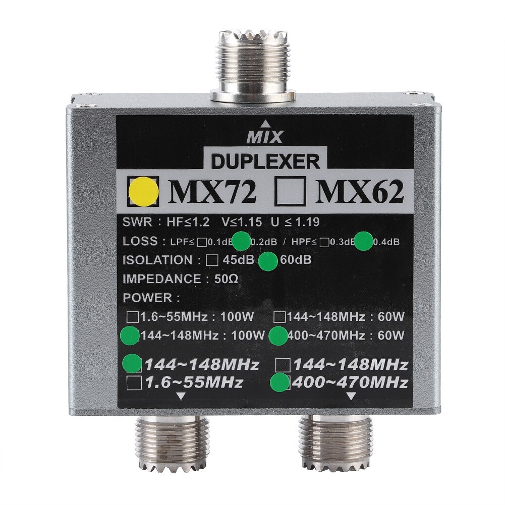 MX72 Antenna Duplexer HF-VHF/UHF Transceiver Duplexer 144-148MHz & 400 ...