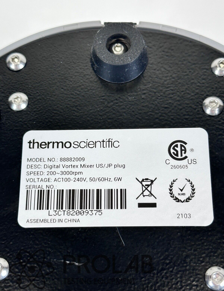 Thermo Scientific 88882009 Digital Vortex Mixer 120V w/ Power Adapter ...
