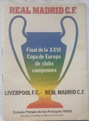 Liverpool Real Madrid 1981 Champions League Final European Cup 2018 ...