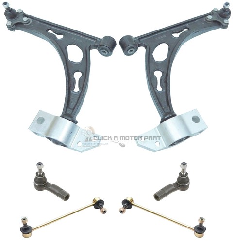 VW GOLF MK5 FRONT 2 SUSPENSION WISHBONE ARMS BALL JOINT 2 LINKS & TRACK ...