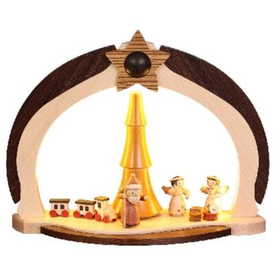 Schwibbogen LED Babbo Natale Con Angeli BxH 30x24cm NUOVO Lichterbogen ...