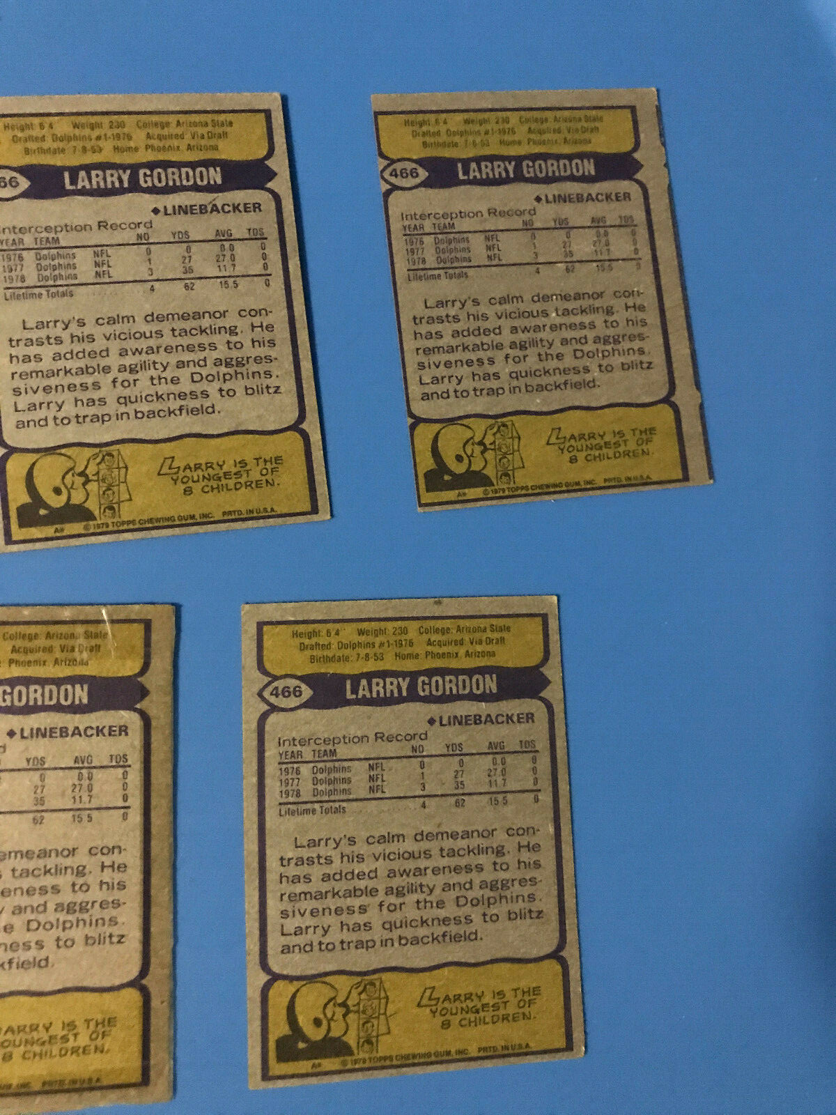 1979 Topps Football #466 Larry Gordon Miami Dolphins - 7 cards | eBay