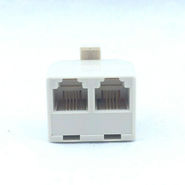 Phone Line 1 to 2 Dual Splitter Wall Jack Converter for ADSL DSL Fax ...