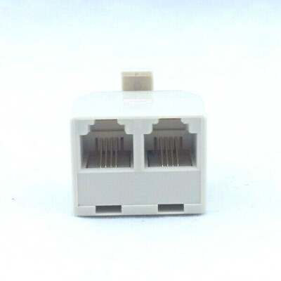Phone Line 1 to 2 Dual Splitter Wall Jack Converter for ADSL DSL Fax ...