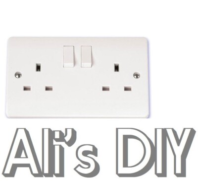 2 Gang Socket Double Switched Electrical Socket 13A White Click Mode ...