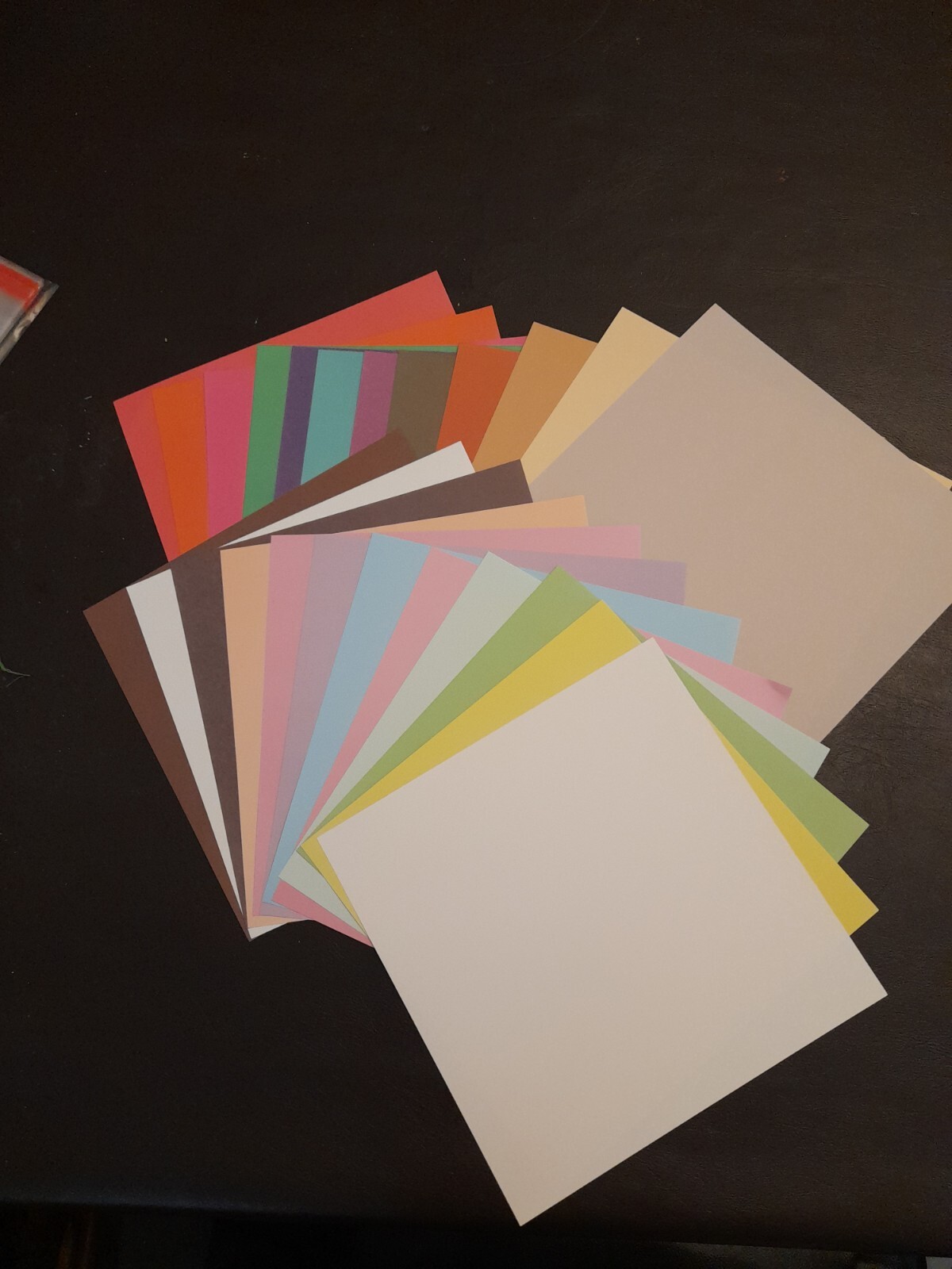 24 Sheets Of Different Colour Paper Pack 8x8 for cards + scrapbooking ...