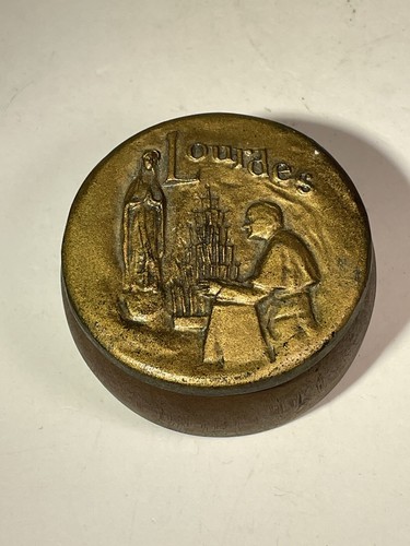 VTG Hail Mary 2.5" Trinket Pill Rosary Box Pope Catholic Our Lady of ...