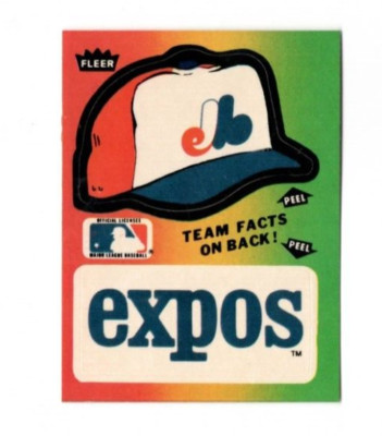 1983 Fleer Baseball Sticker Montreal Expos hat / cap Near Mint | eBay