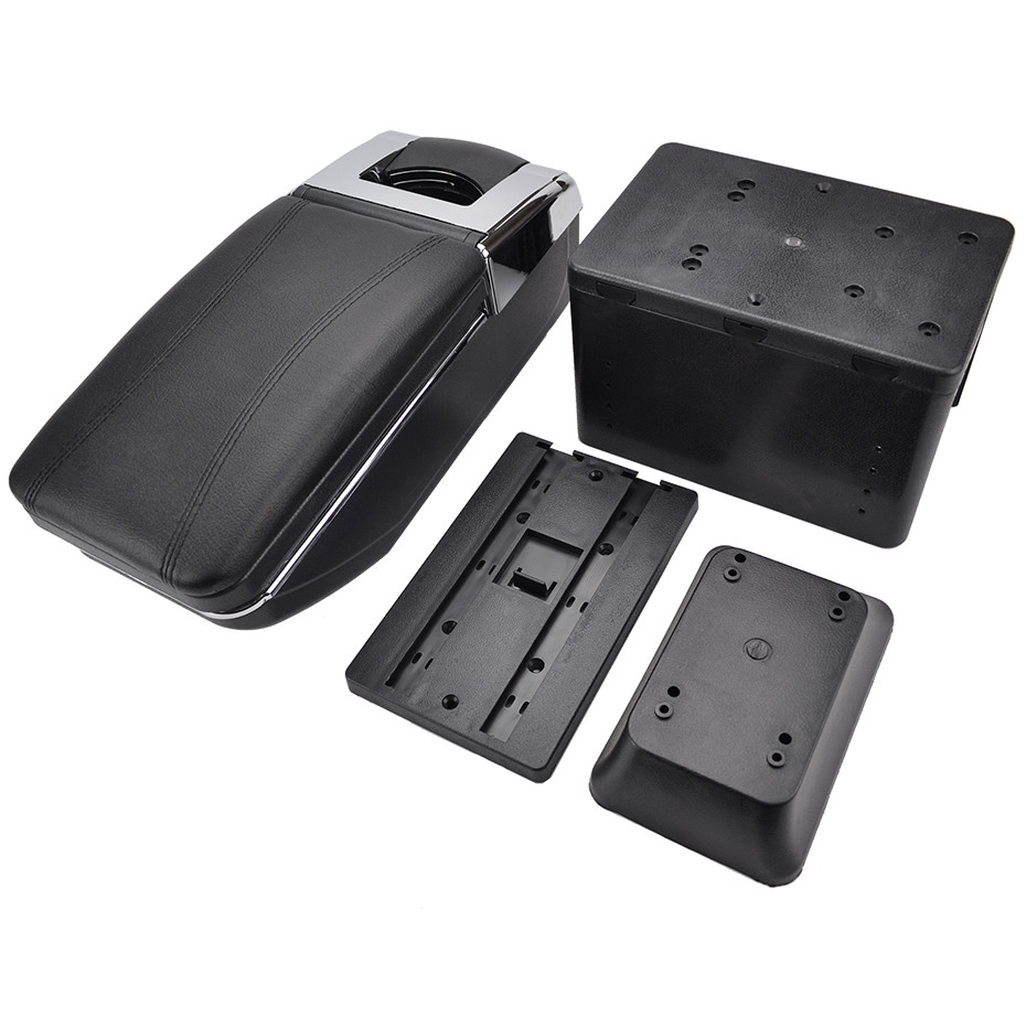 Car Center Console Armrest Pad Cover Arm Rest Storage Leather Lid Box ...