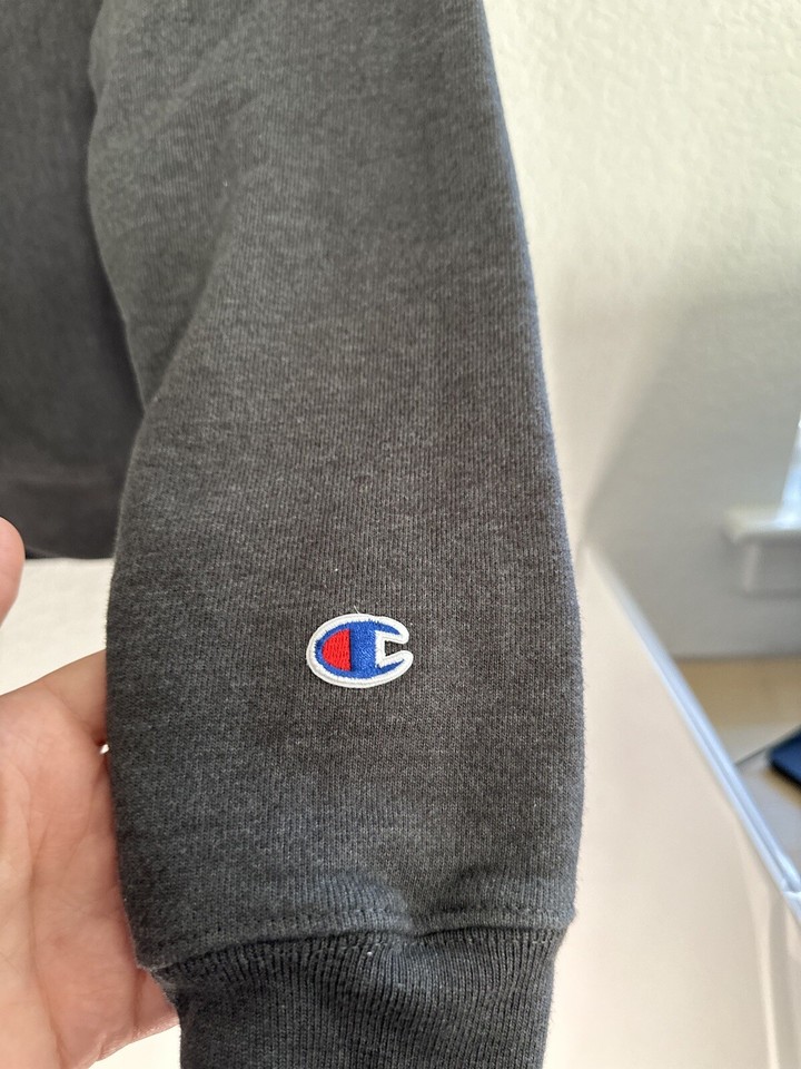 Champion Women Sweatshirt Pullover Sz M Grey Reverse Weave Logo ...