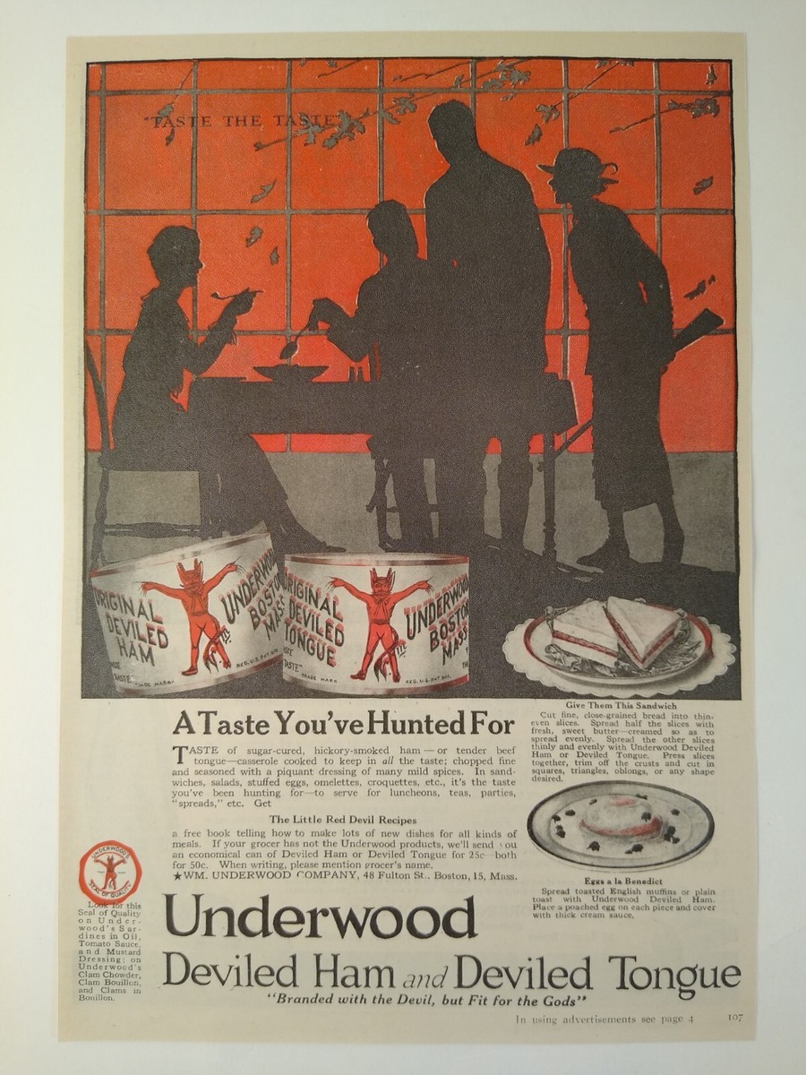 Vintage Deviled Ham Can Underwood Deviled Ham 1956 Print Ad 1950s