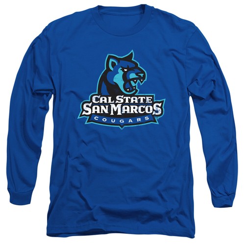 Cal State San Marcos Adult Long Sleeve T-Shirt Distressed, Royal Blue ...