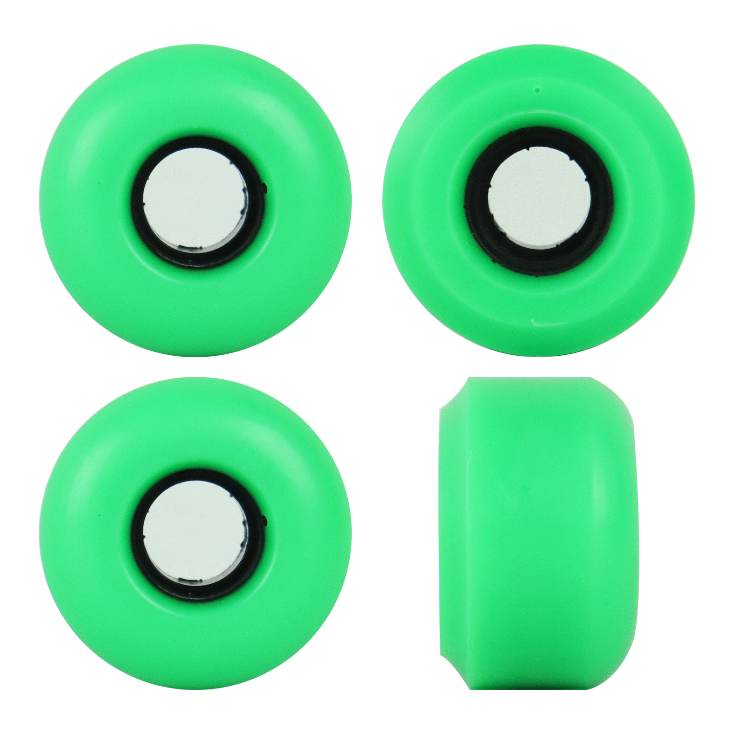 Blank Skateboard Wheels Cored 98A USA Made Bright Green 55mm x 34mm | eBay