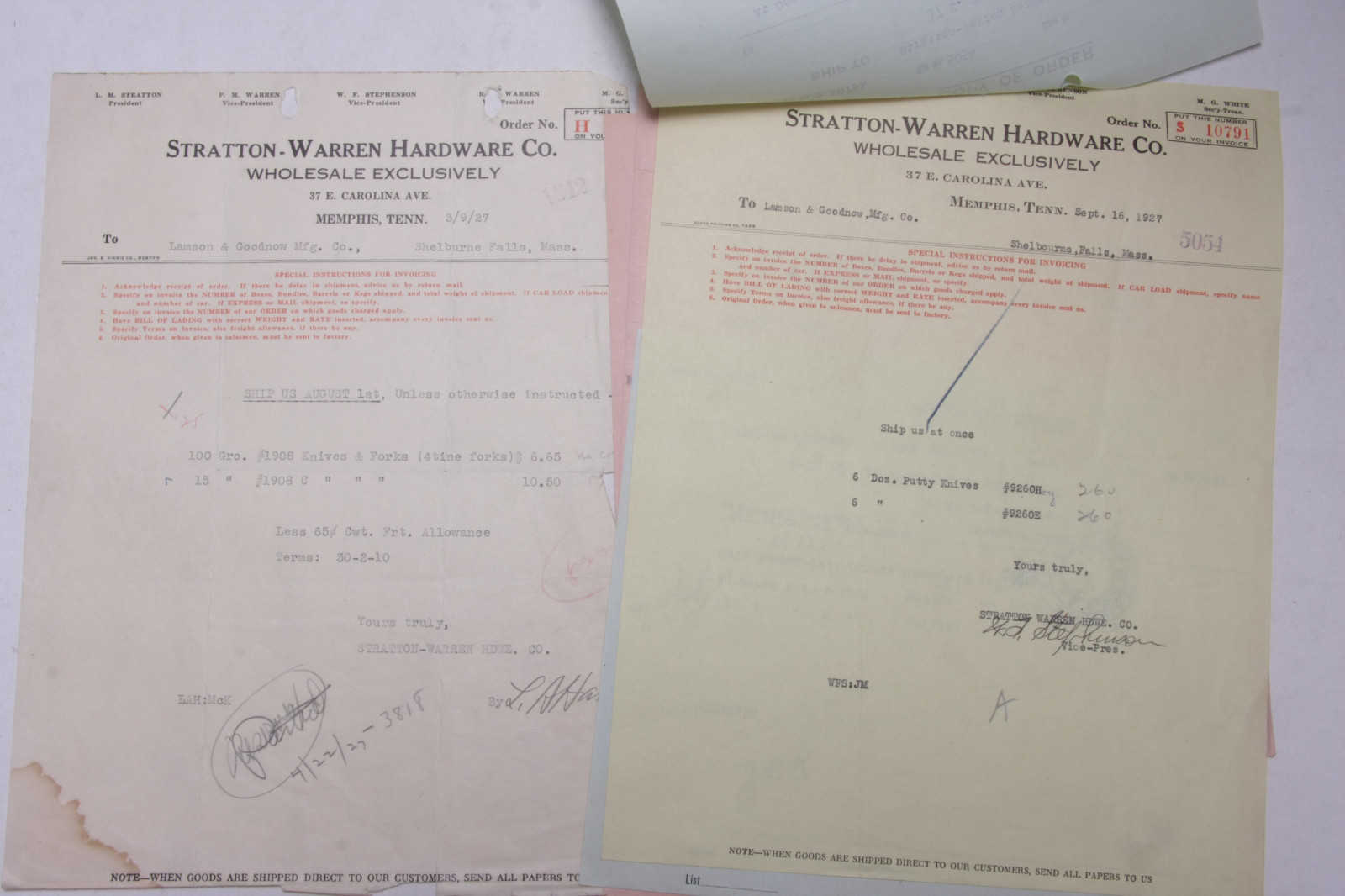 1927 Lamson Goodnow Stratton Warren Hardware Co Memphis TN Ephemera ...