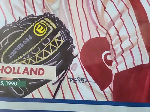 SIGNED Phillies Vintage Poster 1991 No Hitters Of Modern Times Artist ...