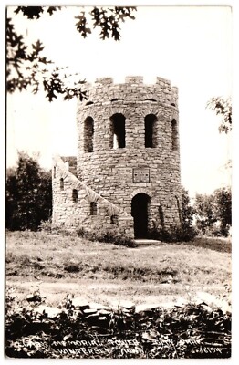 Clark Tower Castle-Like Limestone Winterset City Park Iowa Real Photo ...