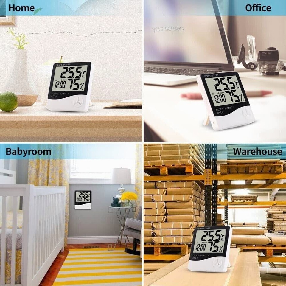 Digital LCD Thermometer Hygrometer Humidity Meter Room Indoor ...