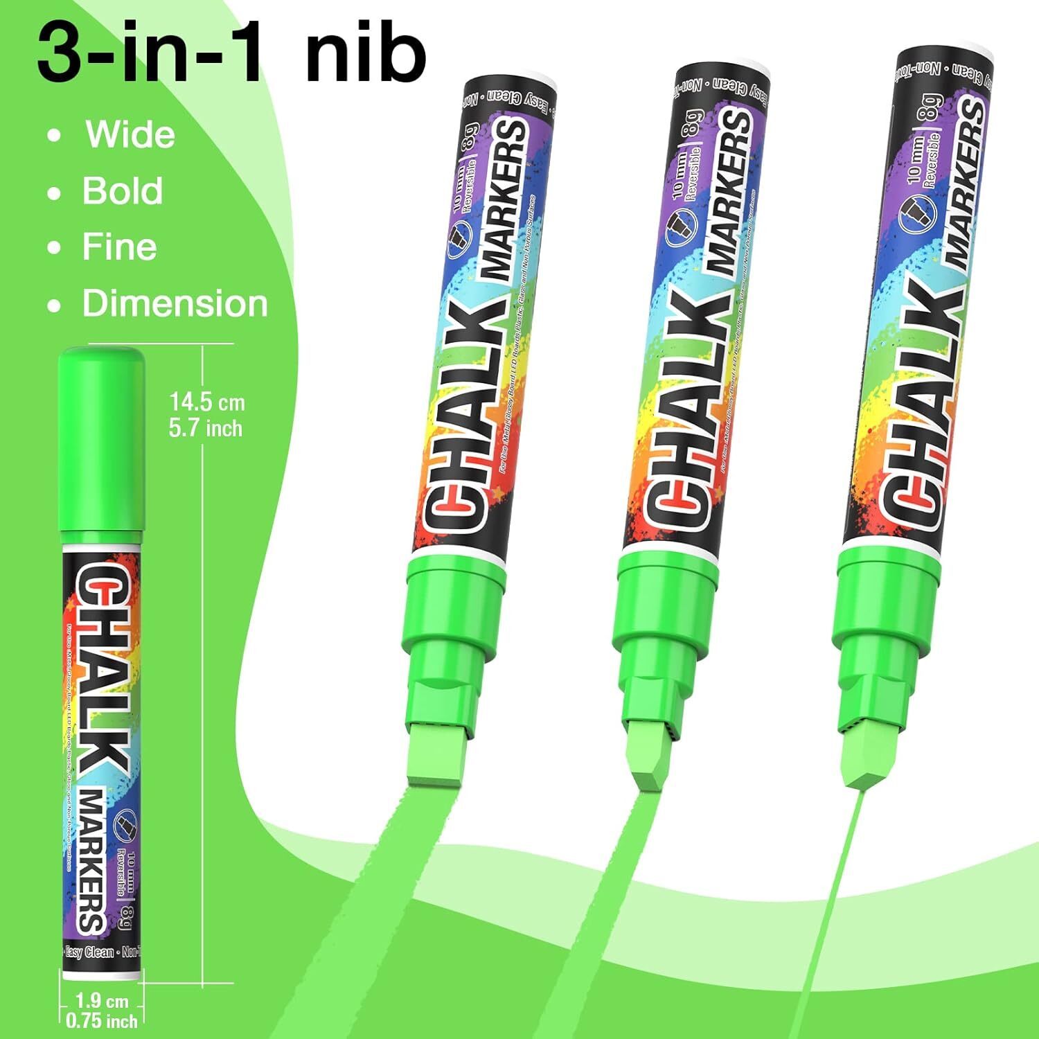 Jumbo Liquid Chalk Markers Washable Fluorescent Neon 10mm Tip 1/Pk ...