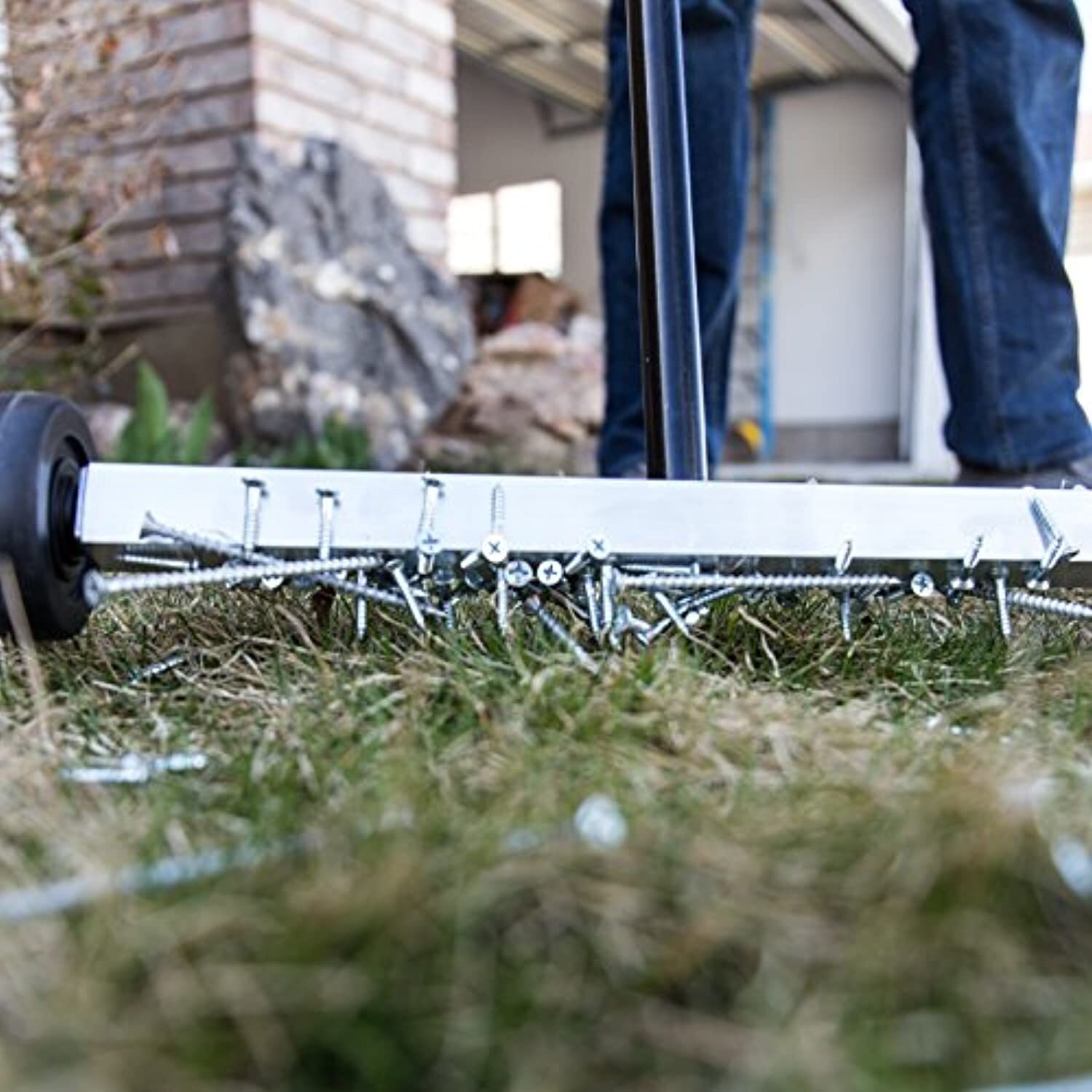 Master Magnetics Magnet Sweeper, 27” Wide Push-Type Mini Magnetic Broom ...