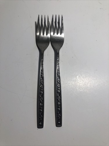 West Bend Oneida Stainless Forks Salad Miracle Maid Flatware 2 Pc 7 1/4 ...
