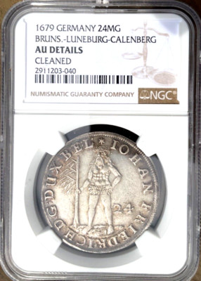 1679 German States Brunswick Luneburg Calenberg 2/3 Taler 24 MG NGC AU ...