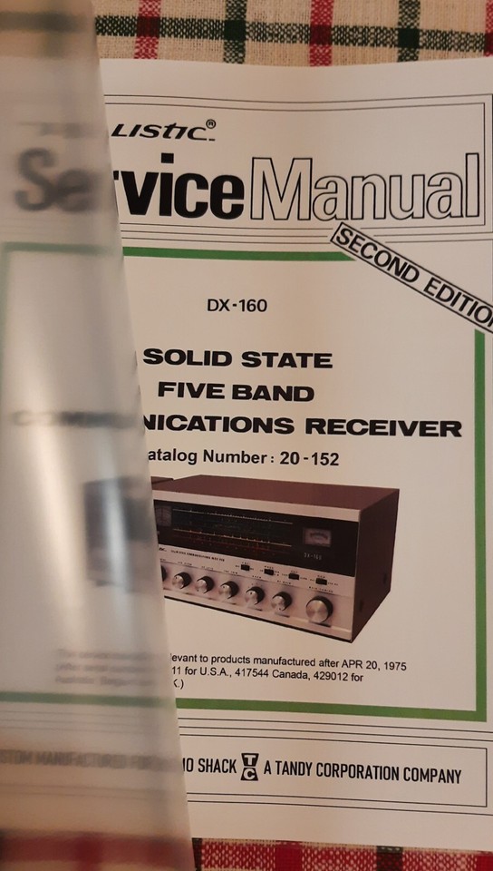 Realistic DX-160 Communications Receiver Service Manual | eBay