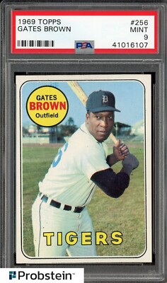1969 Topps Baseball SETBREAK #256 Gates Brown Detroit Tigers PSA 9 MINT ...