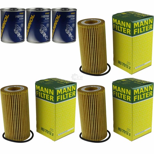 3x Filtro De Aceite Original MANN HU 7012 Z + 3x SCT Limpieza De Motor ...