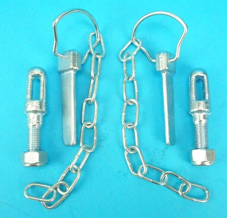 2 x Flat Sword Cotter Pin & Chain with BOLT-ON Lug Pegs for Trailer ...