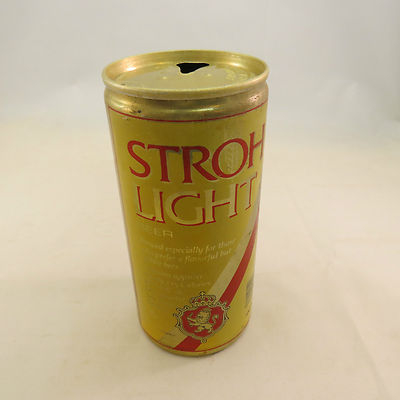 Vintage Stroh Light Beer can, pull tab, 12 oz, steel can with aluminum ...