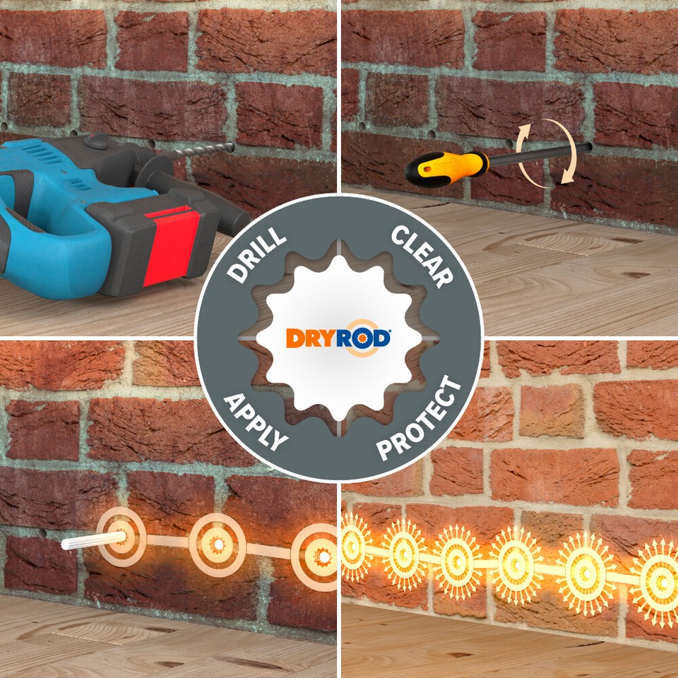 Dryrod Damp Proofing Rods DPC Kit – Rising Damp Wall Treatment, BBA ...