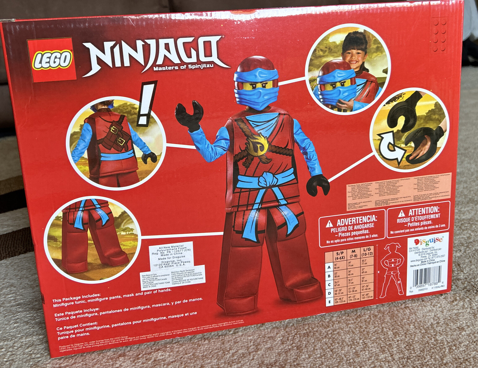 Lego Ninjago Deluxe Nya Child Costume Red/blue Disguise Play Halloween ...