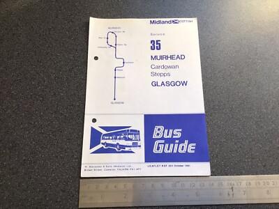 Midland Scottish Bus Group Route 35 Bus Timetable October 1981 Muirhead ...